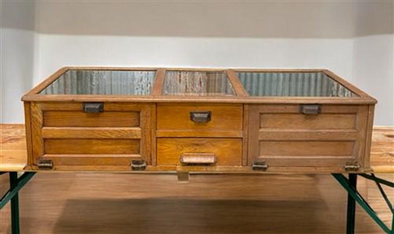 Double Sided Display Case, Vintage Store Countertop Showcase ...