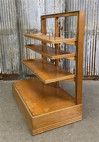Wooden 4 Tier Display Stand, Vintage Display Case, Cabinet Countertop ...
