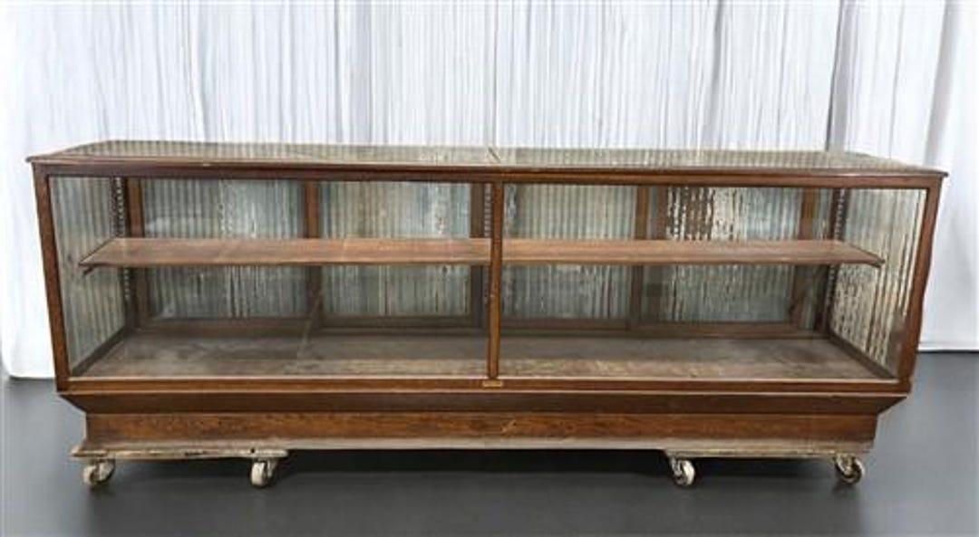 Quincy Showcase Works Store Counter, Vintage Display Case, Glass ...