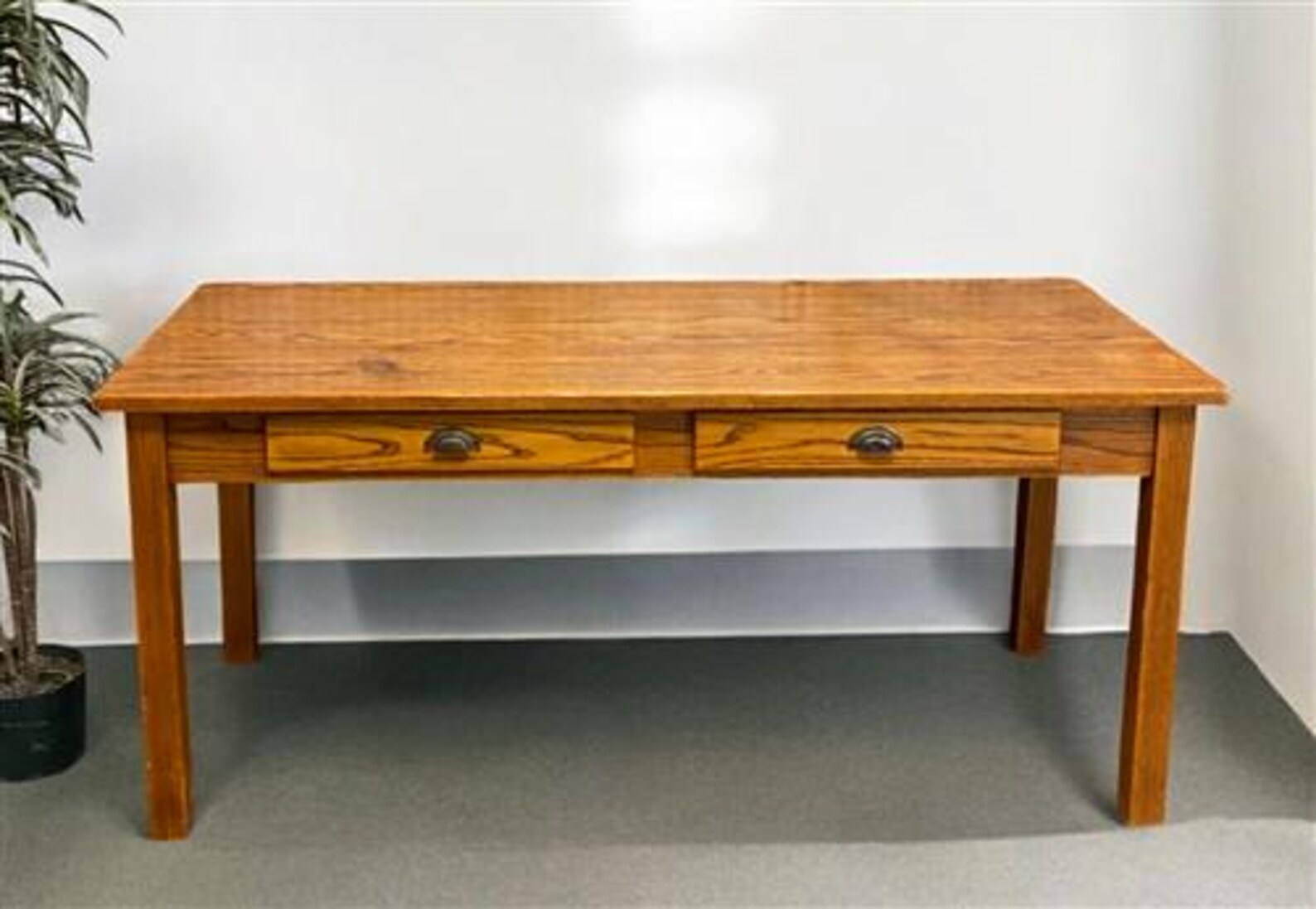 68 Vintage Oak Desk, Home Office Desk With Drawers, Writing Desk, Entryway, Solid Wood Desk ...