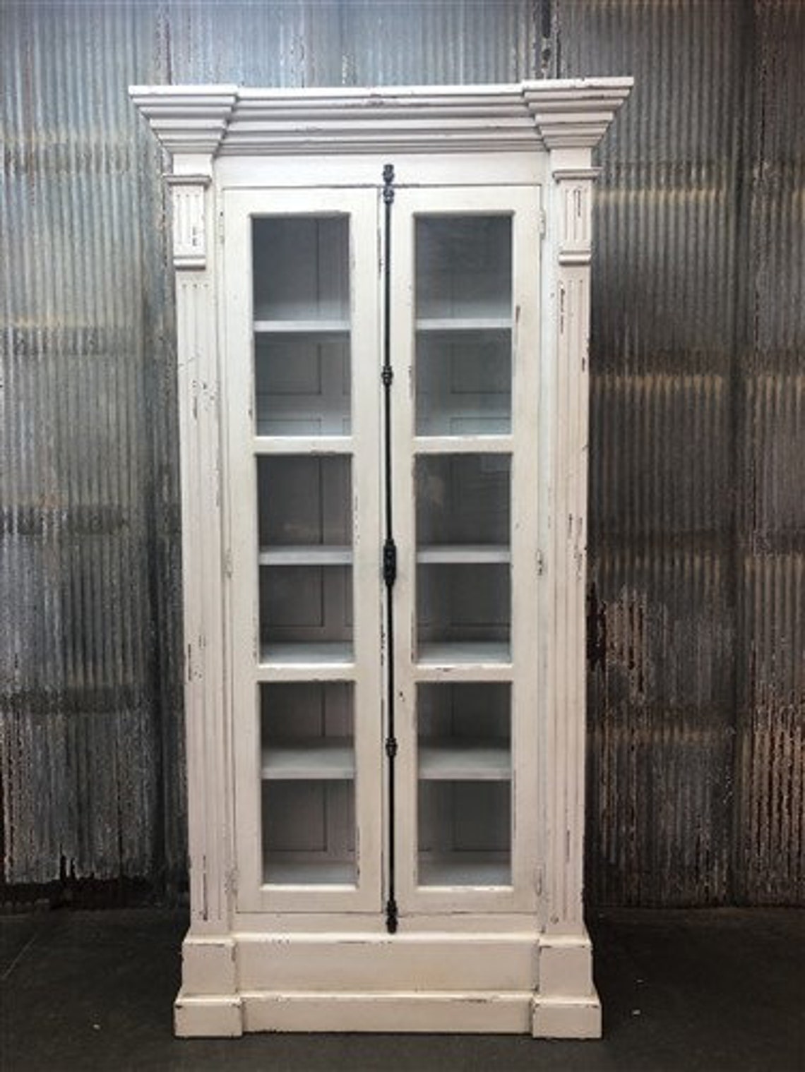 Library Bookcase 2 Door White Display Case Showcase Kitchen - Etsy