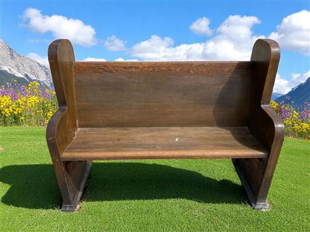 Vintage Wooden Church Pew, 4' 5" Porch Bench, Entry Foyer, Dining ...