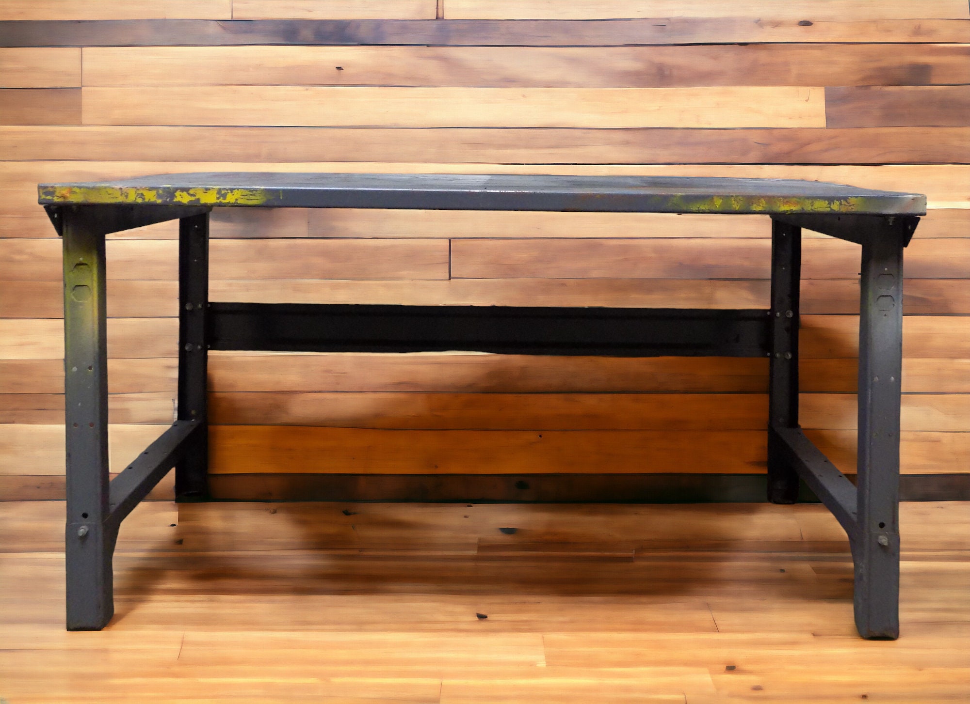 Vintage Industrial Metal Work Table, Kitchen Island,gray Steel ...