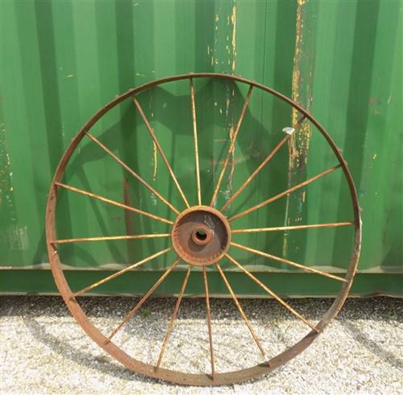 2 Cast Iron Implement Wheels, Wagon Wheel, Tractor Steel Rims ...