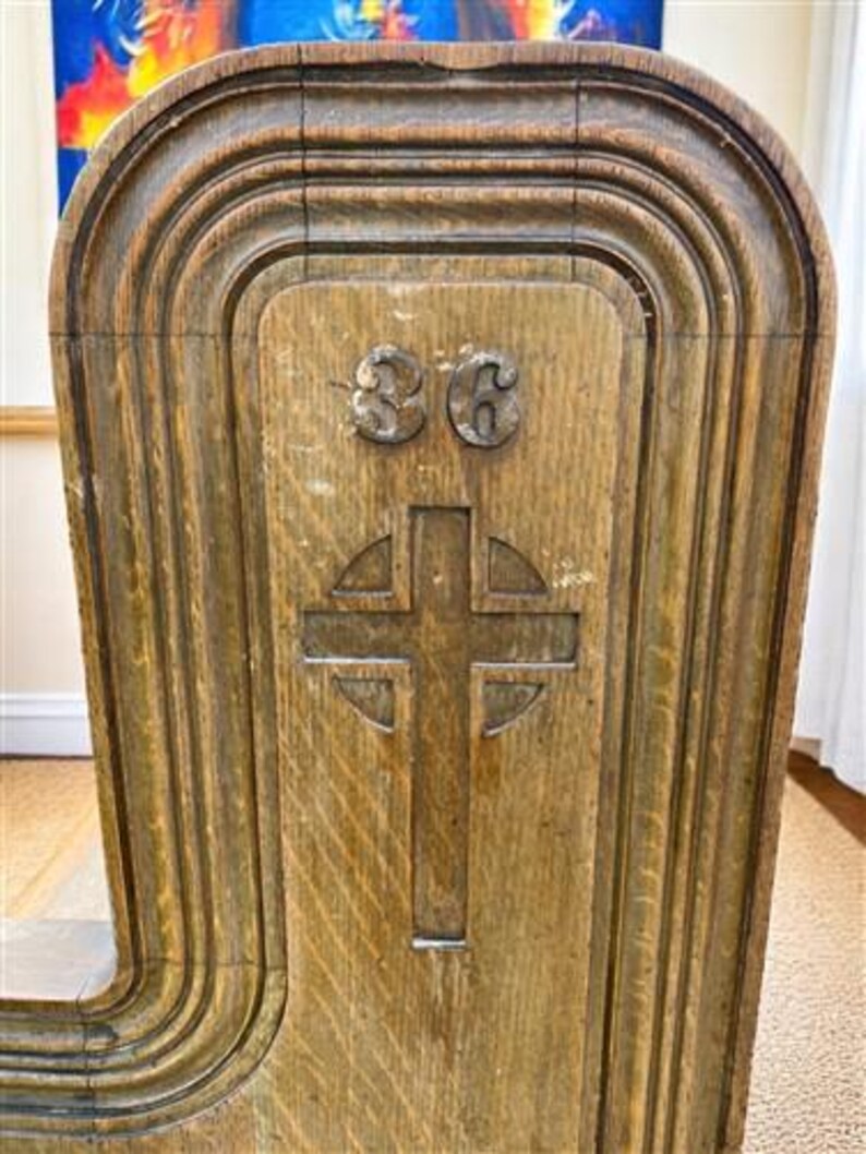 Vintage Wooden Church Pew, 3' 10" Porch Bench, Entry Foyer, Dining ...