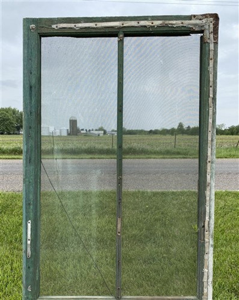 Wood Screen Porch Door, 32x81, Vintage Green Screen Door, Exterior ...