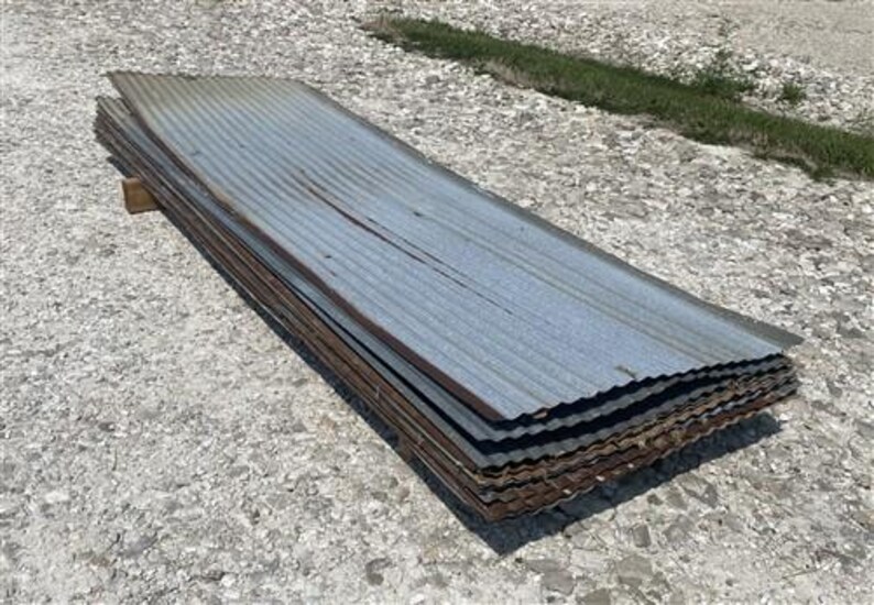 20 Sheets Barn Tin, Corrugated Metal Reclaimed Salvage, 7' Long 280 Sq ...