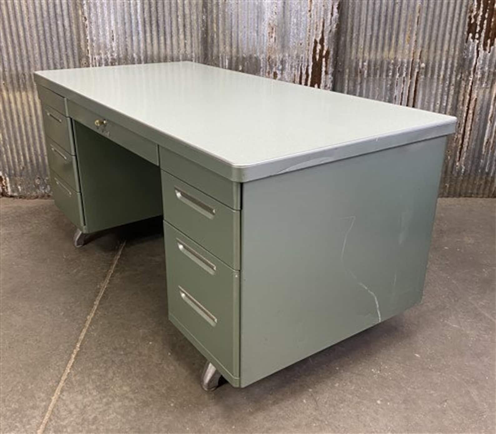 Vintage Mid Century Desk Home Office Furniture Desk With Drawers ...