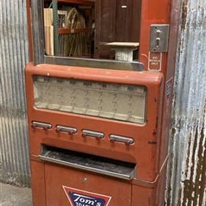 Vintage Tom's Toasted Peanuts Vending Machine, Candy Vending Machine ...