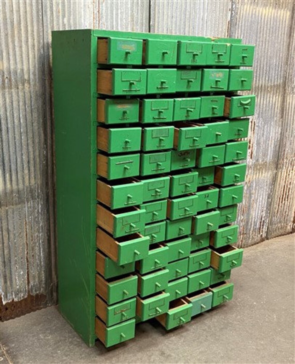 Vintage Multi-drawer Cabinet, Country Store Hardware Storage Organizer ...