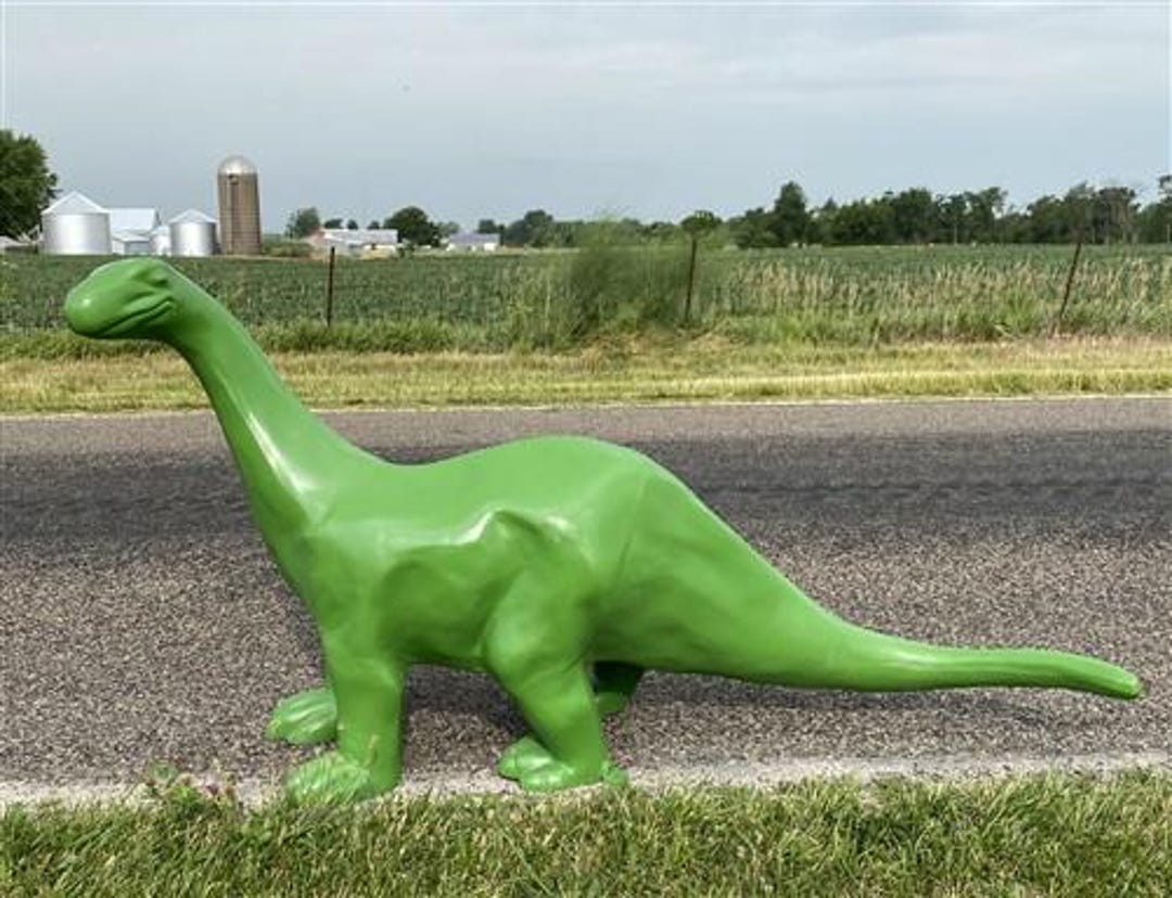 Sinclair Dinosaur, Gas Station Pump Sign, Cast Aluminum Statue, Yard ...