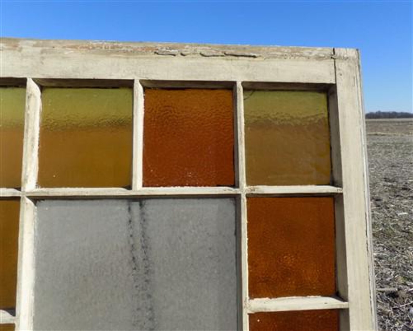 Antique Stained Glass, Rectangular Church Window, Architectural Art ...