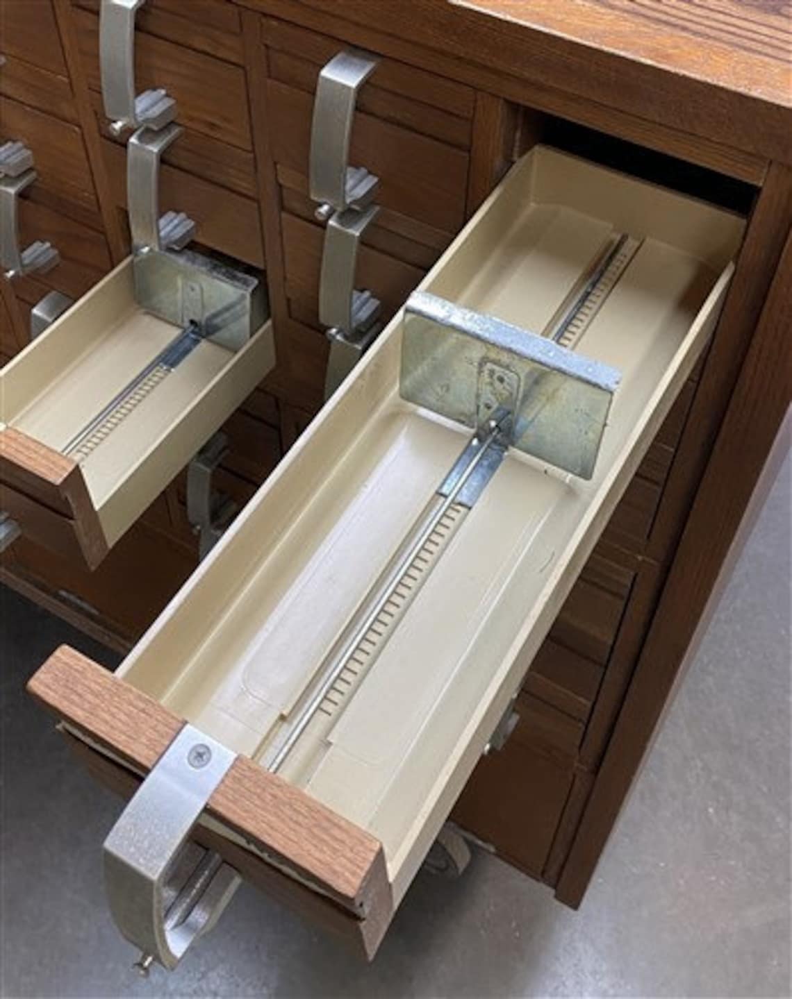 120 Drawer Card Catalog Cabinet, Vintage Library Card File Cabinet ...