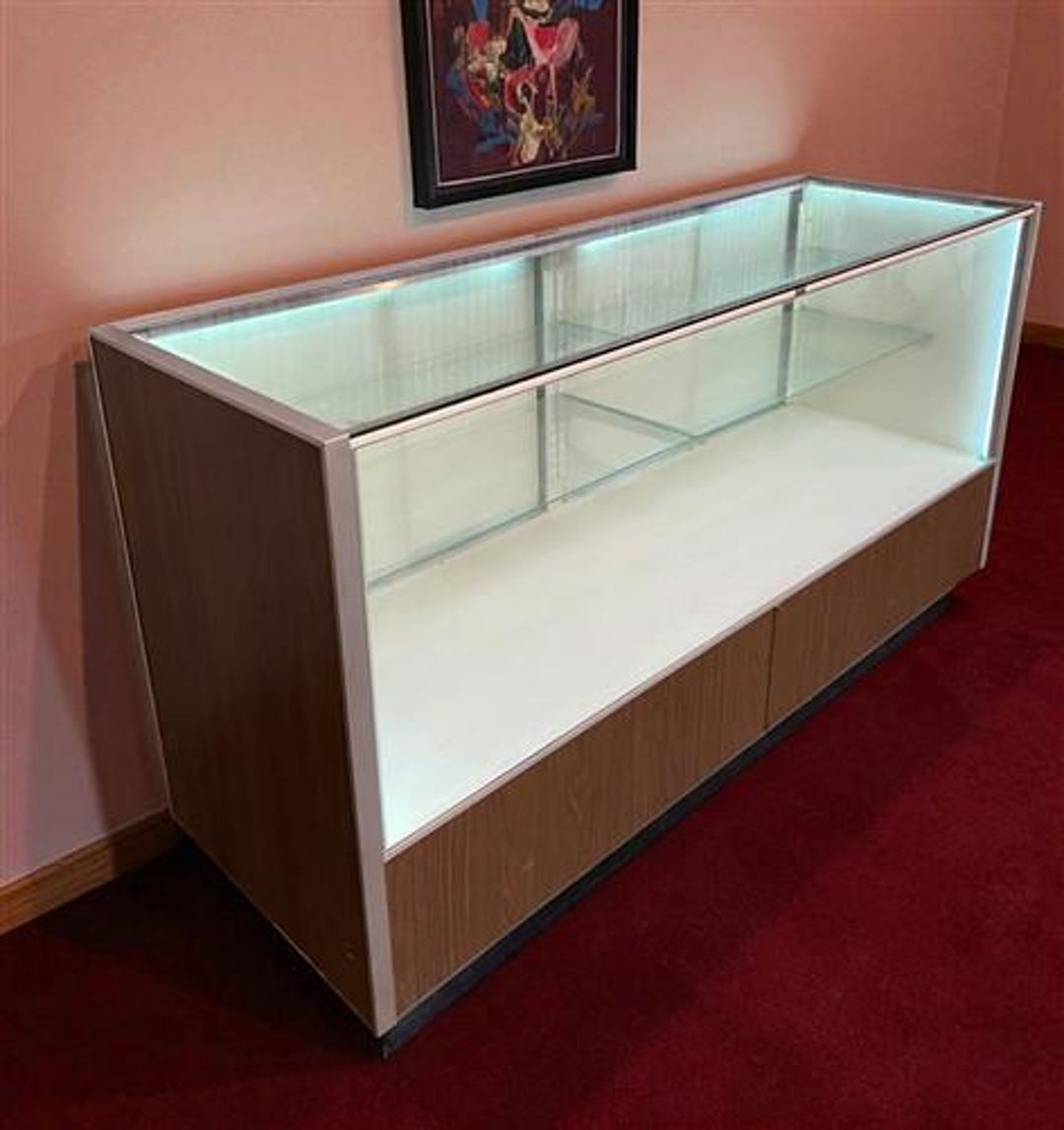 6' Berg Lighted Showcase, Vintage Floor Display Case, Glass Retail ...