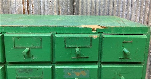 Vintage Multi-drawer Cabinet, Country Store Hardware Storage Organizer ...