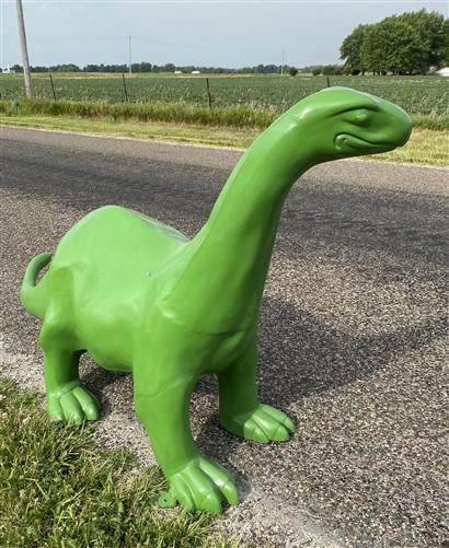 Sinclair Dinosaur Statue, Green Cast Aluminum Brontosaurus, Jurassic ...