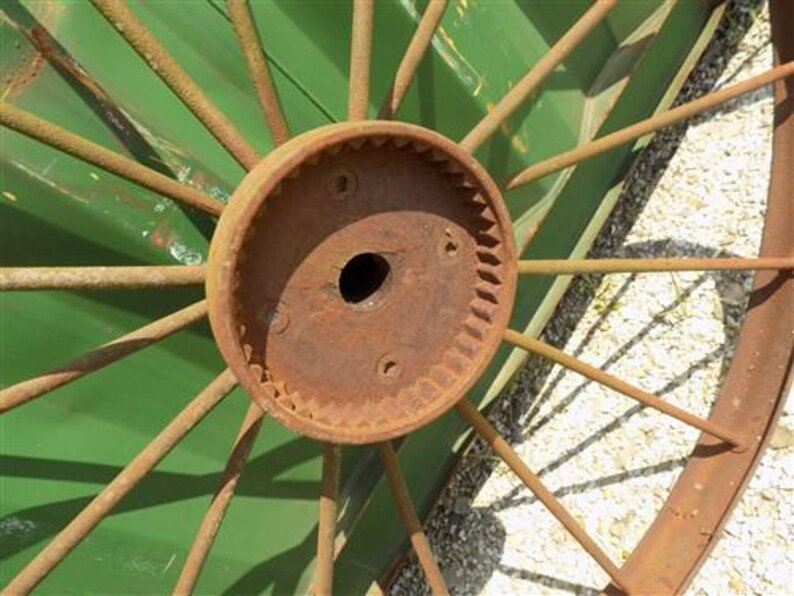 2 Cast Iron Implement Wheels, Wagon Wheel, Tractor Steel Rims ...