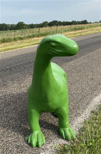 Sinclair Dinosaur Statue, Green Cast Aluminum Brontosaurus, Jurassic ...