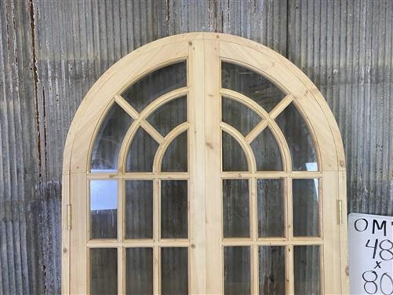 Arched French Double Door (48x80) 14 Pane Glass Door European Styled W ...