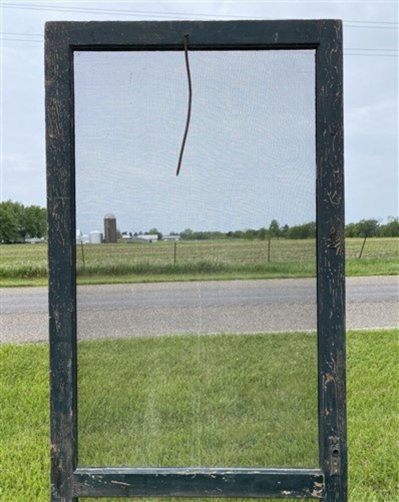 Wood Screen Porch Door, (37.75x96), Vintage Green Screen Door, Exterior ...