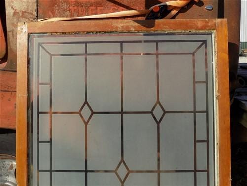 Etched Frosted Clear Glass Vintage Church Window, Architectural Art ...