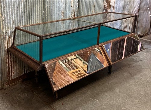 Wood Framed Glass Case, Vintage Retail Store Countertop Showcase ...