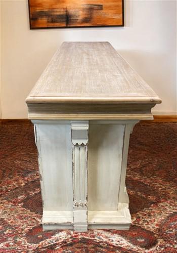 7' White Store Counter, Kitchen Island, Display Table, Tavern Front Bar ...