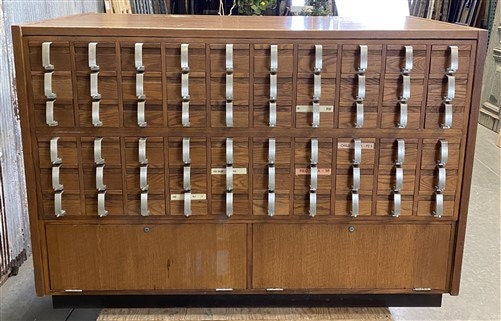 120 Drawer Card Catalog Cabinet, Vintage Library Card File Cabinet ...