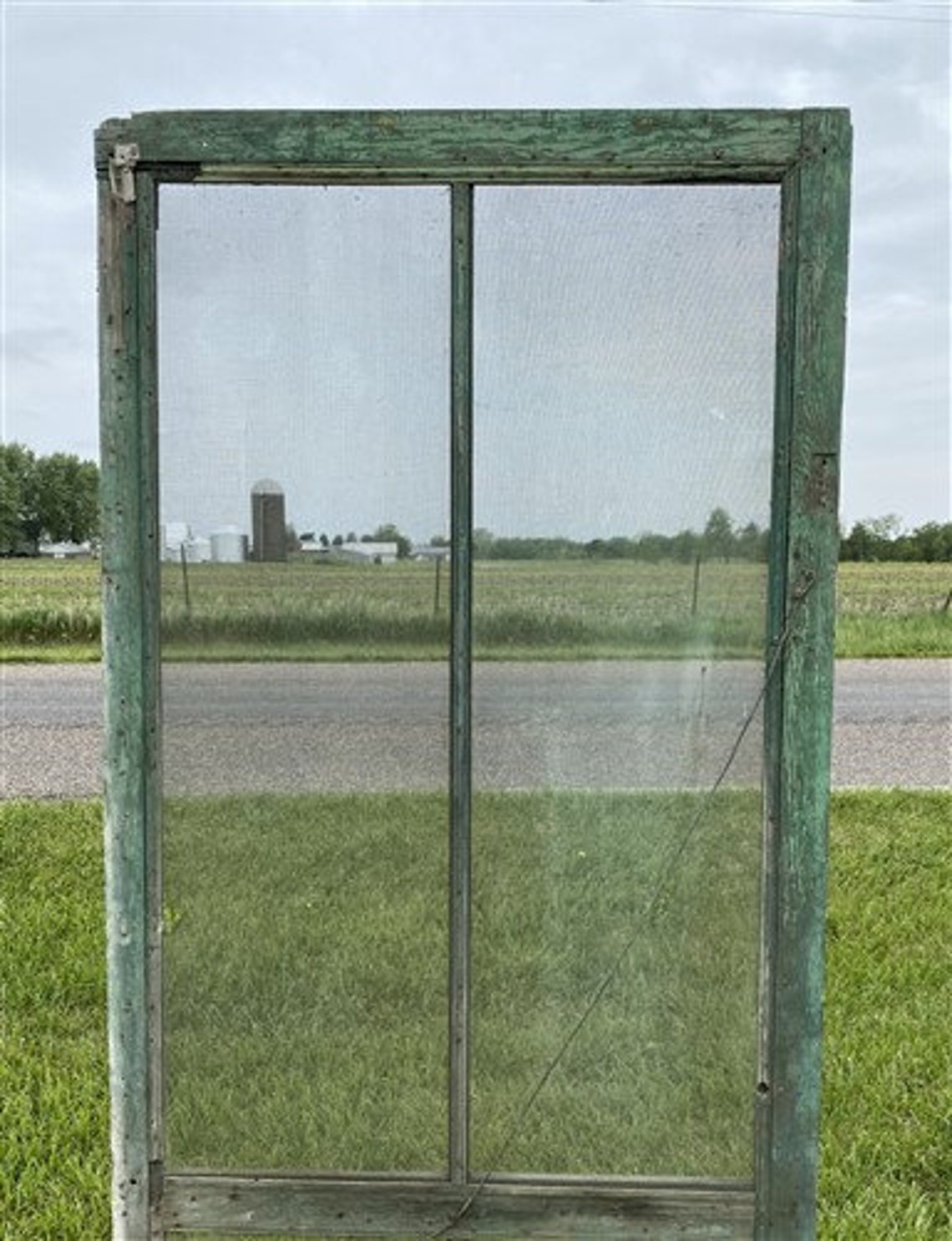 Wood Screen Porch Door, 32x81, Vintage Green Screen Door, Exterior ...