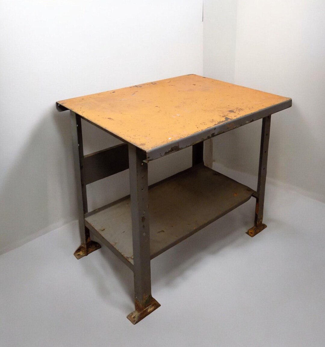 Industrial Metal Workbench Table, Vintage Garage Bench, Industrial Work Table - Etsy