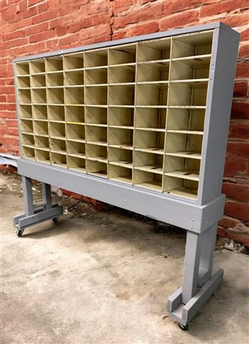 Hardware Store Cabinet, Railroad Post Office Mail Sorter, Bolt Bin ...