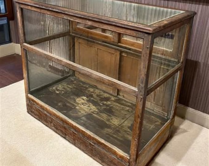 Country General Store Display, Vintage Floor Counter, Glass Display ...
