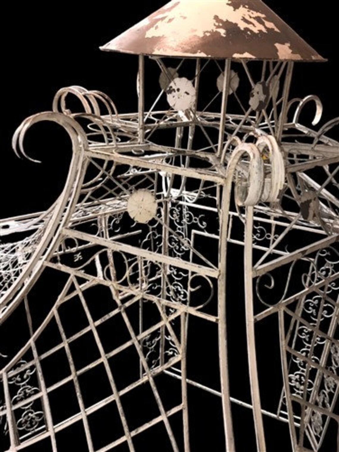 Large Garden Gazebo Dome Roof, Iron Metal Pergola, Outdoor Patio Gazebo ...