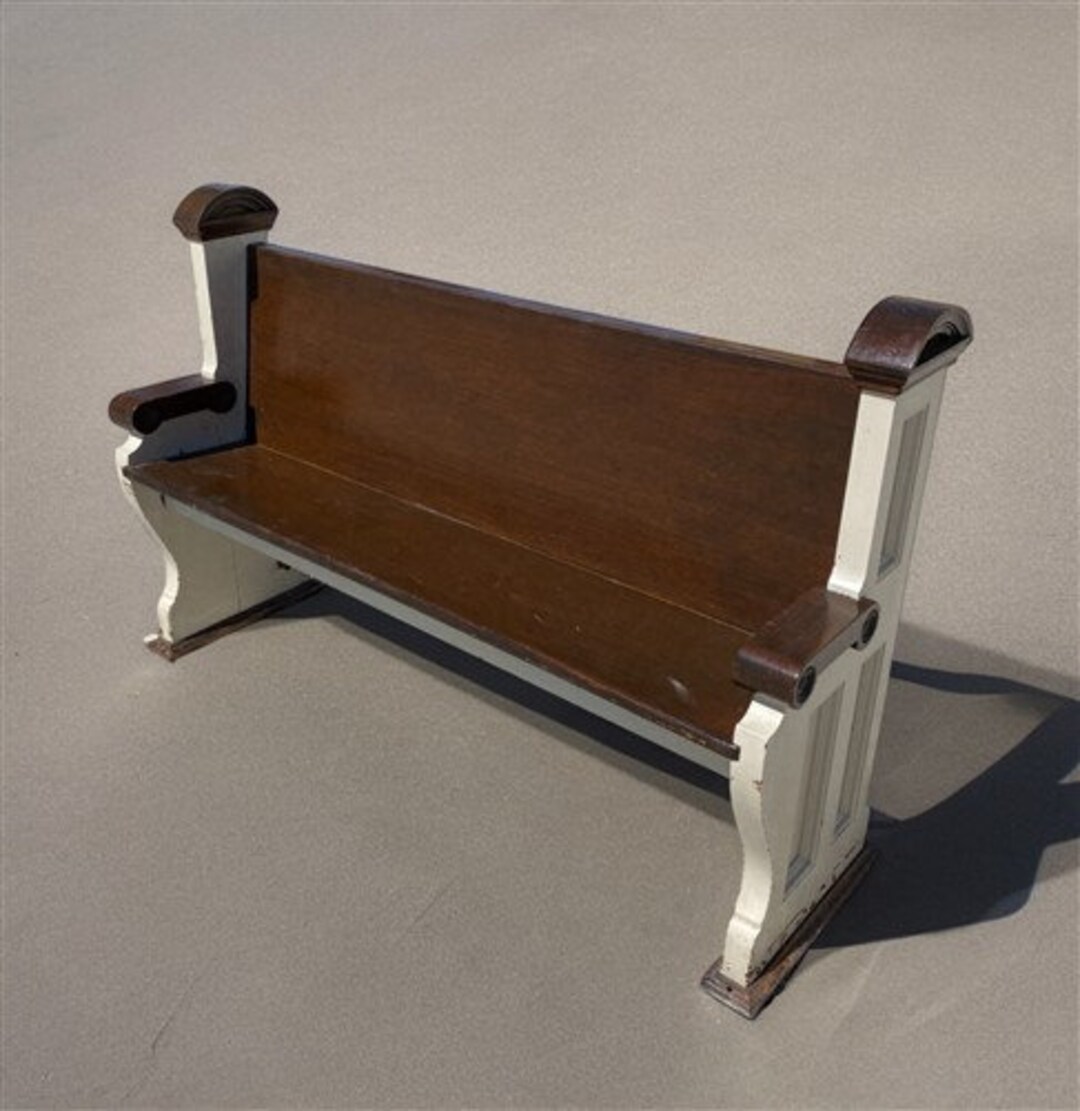 Vintage Wooden Church Pew, 4' 6" Porch Bench, Entry Foyer, Dining ...