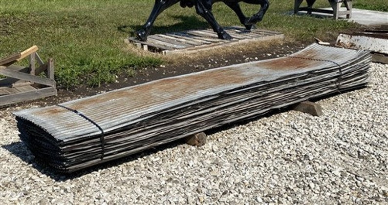 64 Sheets Barn Tin, Corrugated Metal Reclaimed Salvage, 12' Long 1536 ...