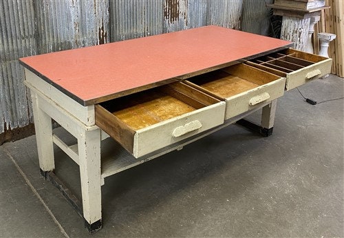 6' Harvest Table, Vintage Wood Farmhouse Table, Rustic Farm Table ...