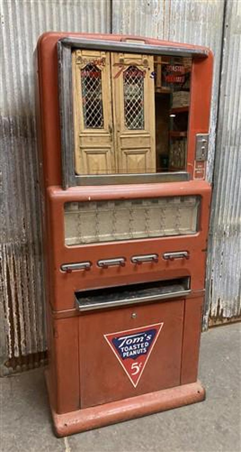 Vintage Tom's Toasted Peanuts Vending Machine, Candy Vending Machine ...