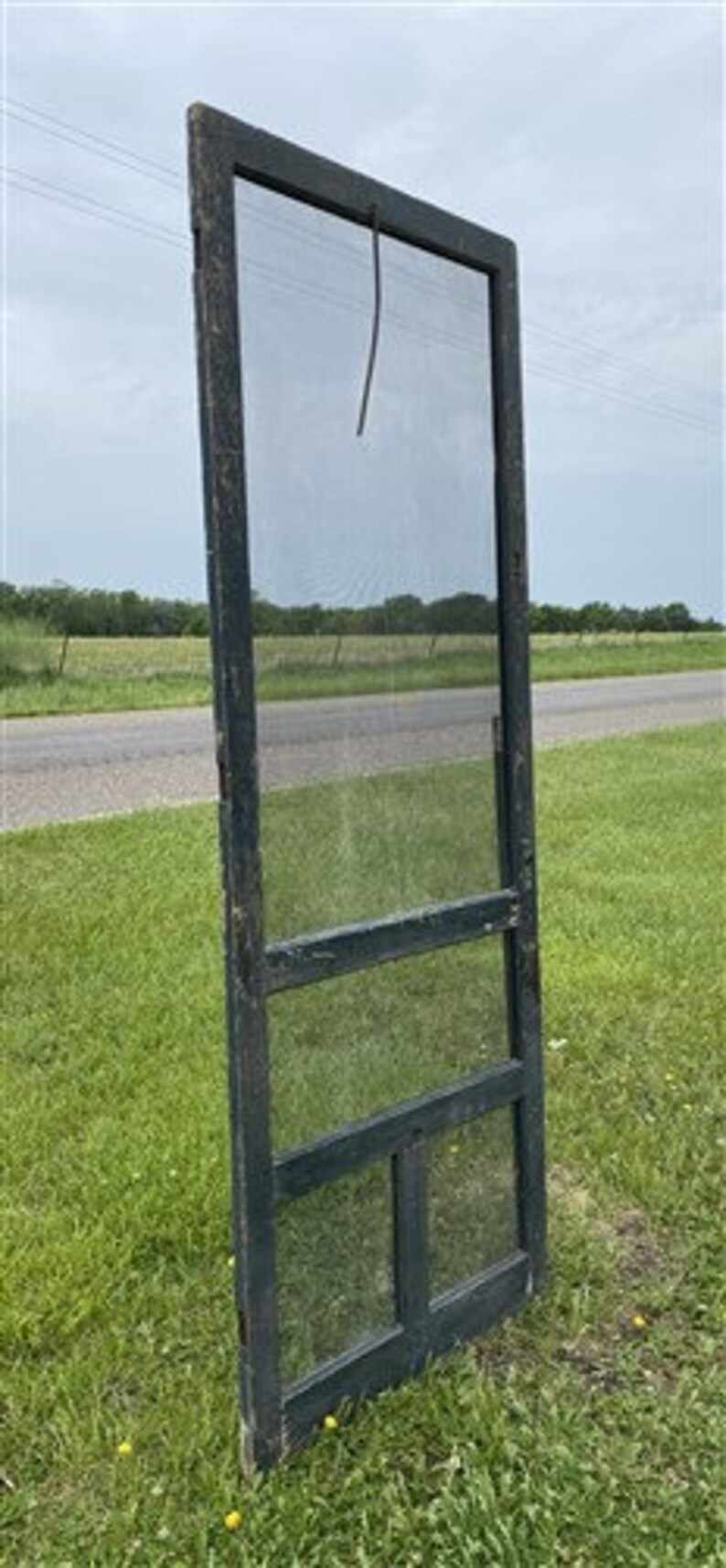Wood Screen Porch Door, 37.75x96, Vintage Green Screen Door, Exterior ...