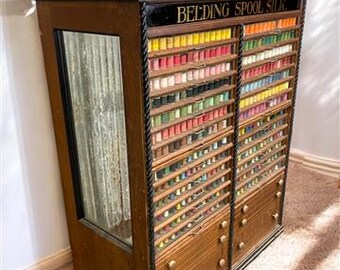 Vintage Thread Spool Cabinet - Etsy