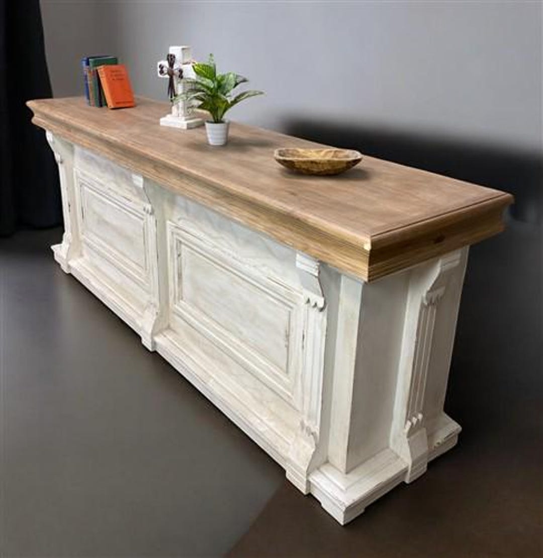 8' White Store Counter, Kitchen Island, Display Table, Front Bar ...