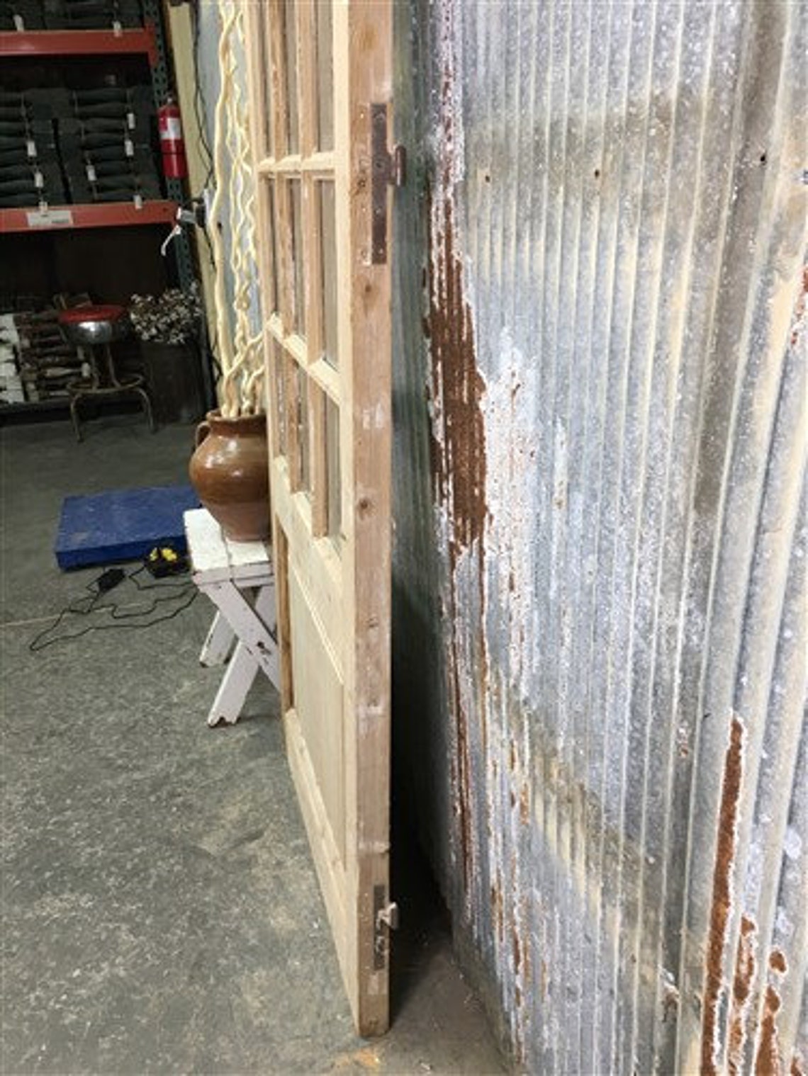 18 Pane Antique French Door Single Door Glass Pane Door Etsy