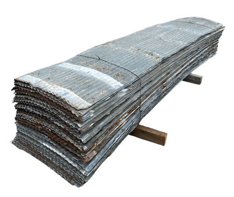 86 Sheets Barn Tin, Corrugated Metal Reclaimed Salvage, 10' Long 1720 ...
