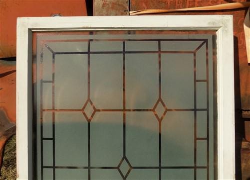 Etched Frosted Clear Glass Vintage Church Window, Architectural Art ...