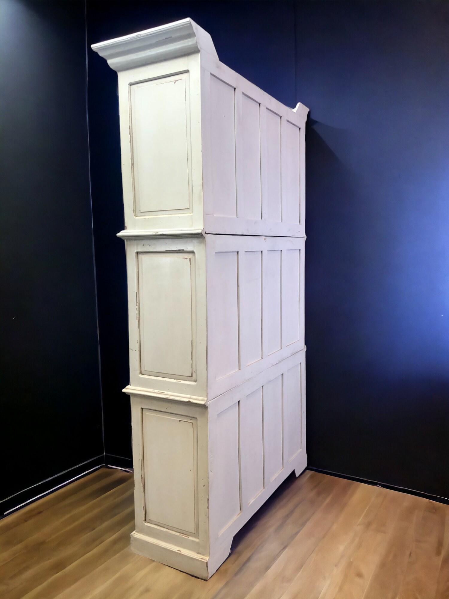 4'10 Triple Stack Cabinet, Antique White Kitchen Cabinet, Bookcase ...