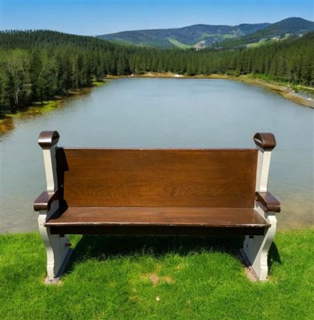 Vintage Wooden Church Pew, Porch Bench, Entry Foyer Bench, Dining ...