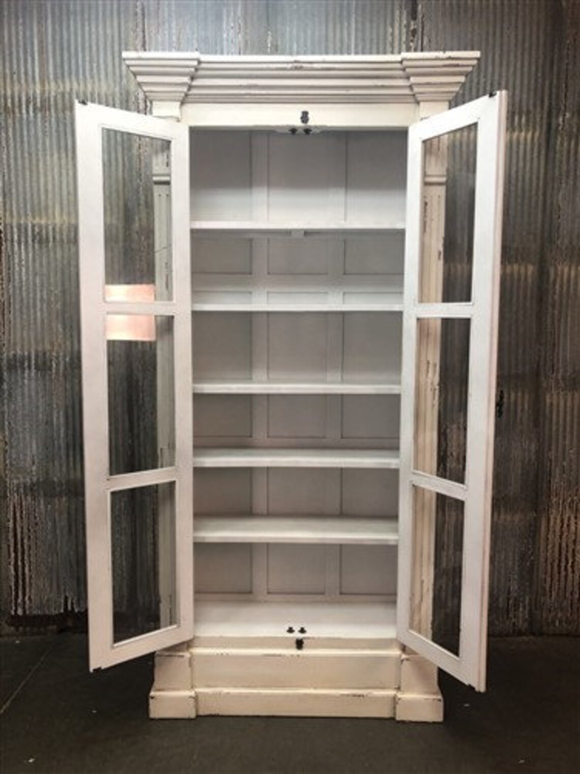 Library Bookcase 2 Door White Display Case Showcase Kitchen - Etsy