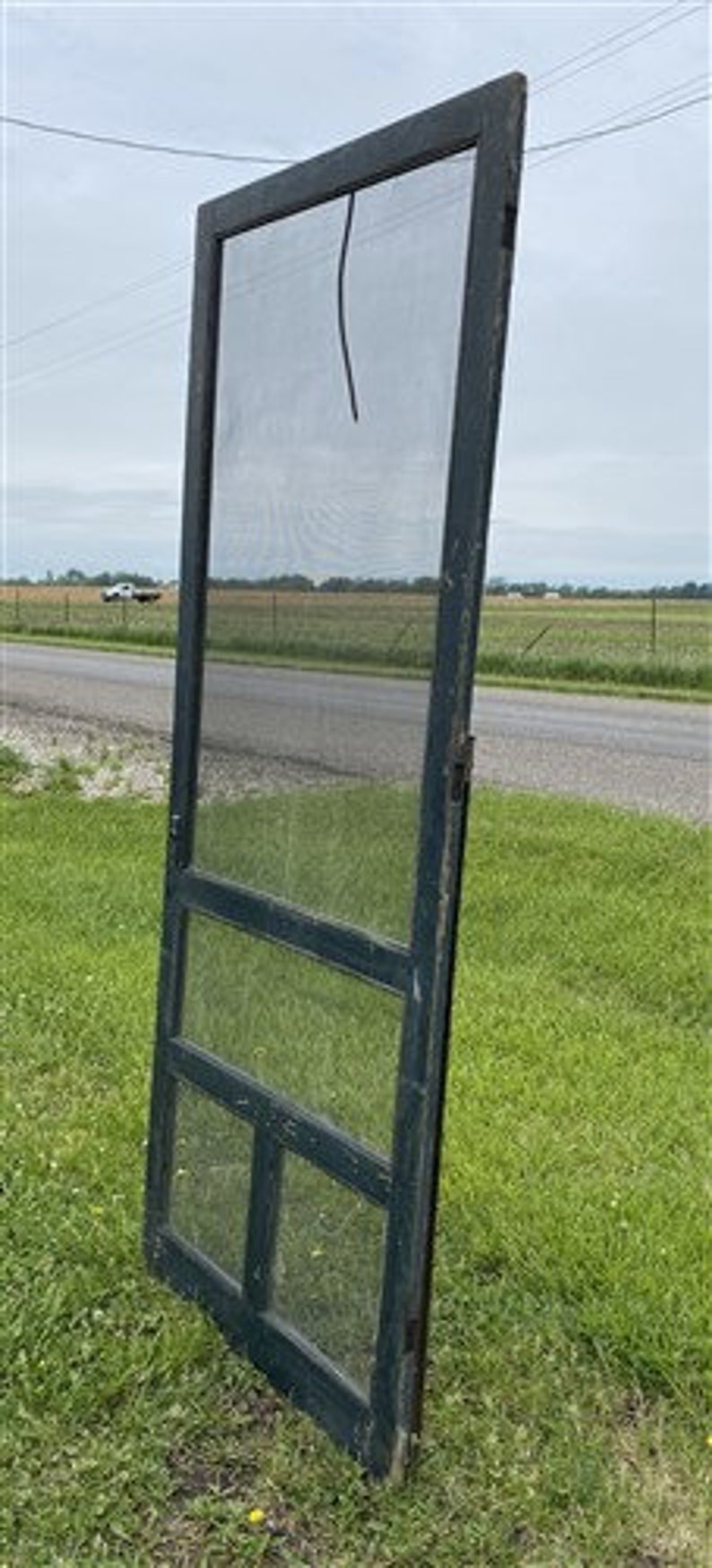 Wood Screen Porch Door, (37.75x96), Vintage Green Screen Door, Exterior ...