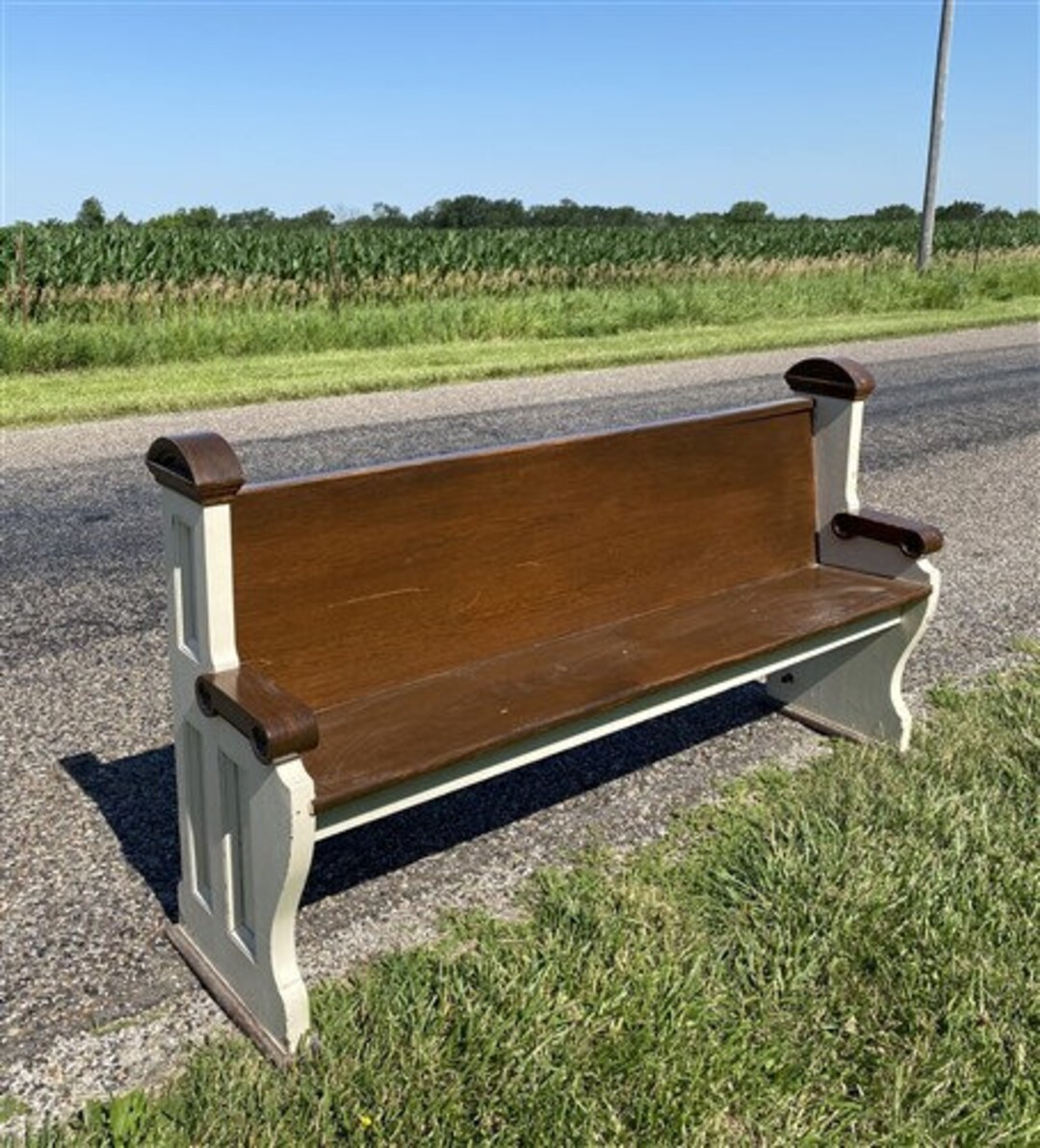 Vintage Wooden Church Pew, Porch Bench, Entry Foyer Bench, Dining ...