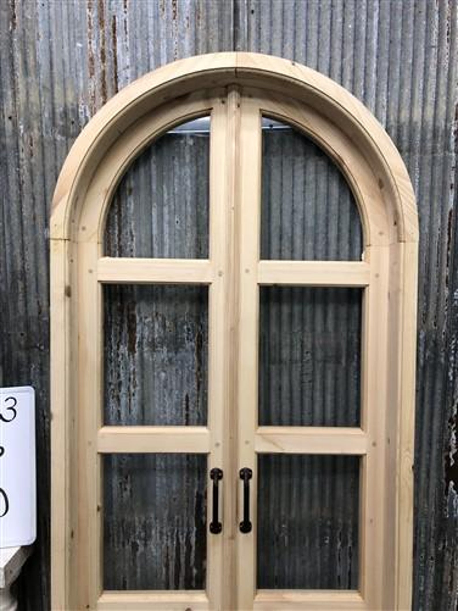 Arched French Double Door (36x80) 3 Pane Glass Door European Styled W ...