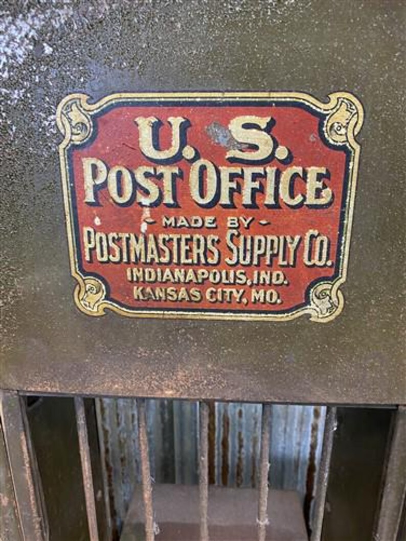 U.S. Post Office Station and 24 Mailbox Cabinet, Vintage PO Box Sorting ...